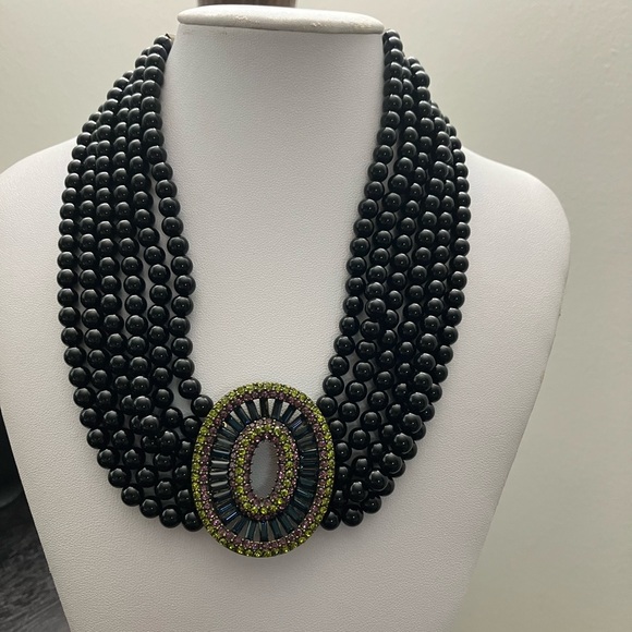 Heidi Daus | Jewelry | Heidi Daus Multicolor Oval Center Onyx Choker ...